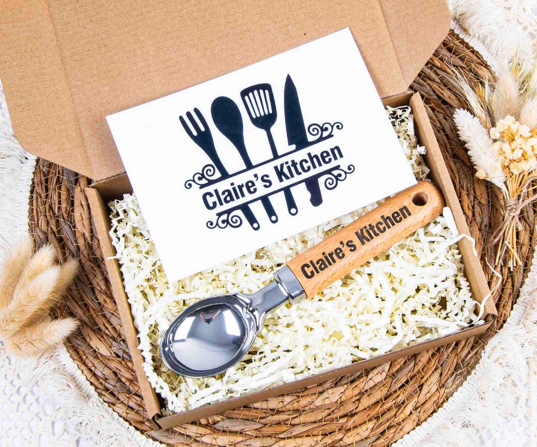 Personalized Ice Cream Scoop Gift Box, Ice Cream Utensil, Handmade ...
