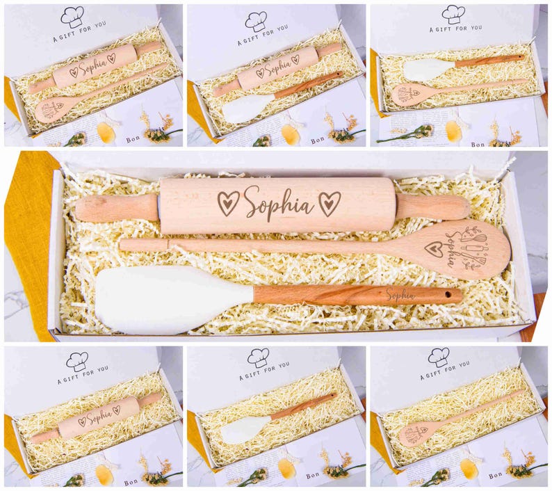 Personalized Baking Gift Box, Wooden Utensils, Housewarming Gift - Etsy