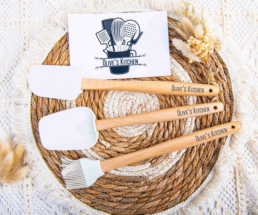 Personalized Kitchen Gift Box, 3 Pcs/set Customized Engraved Silicone ...