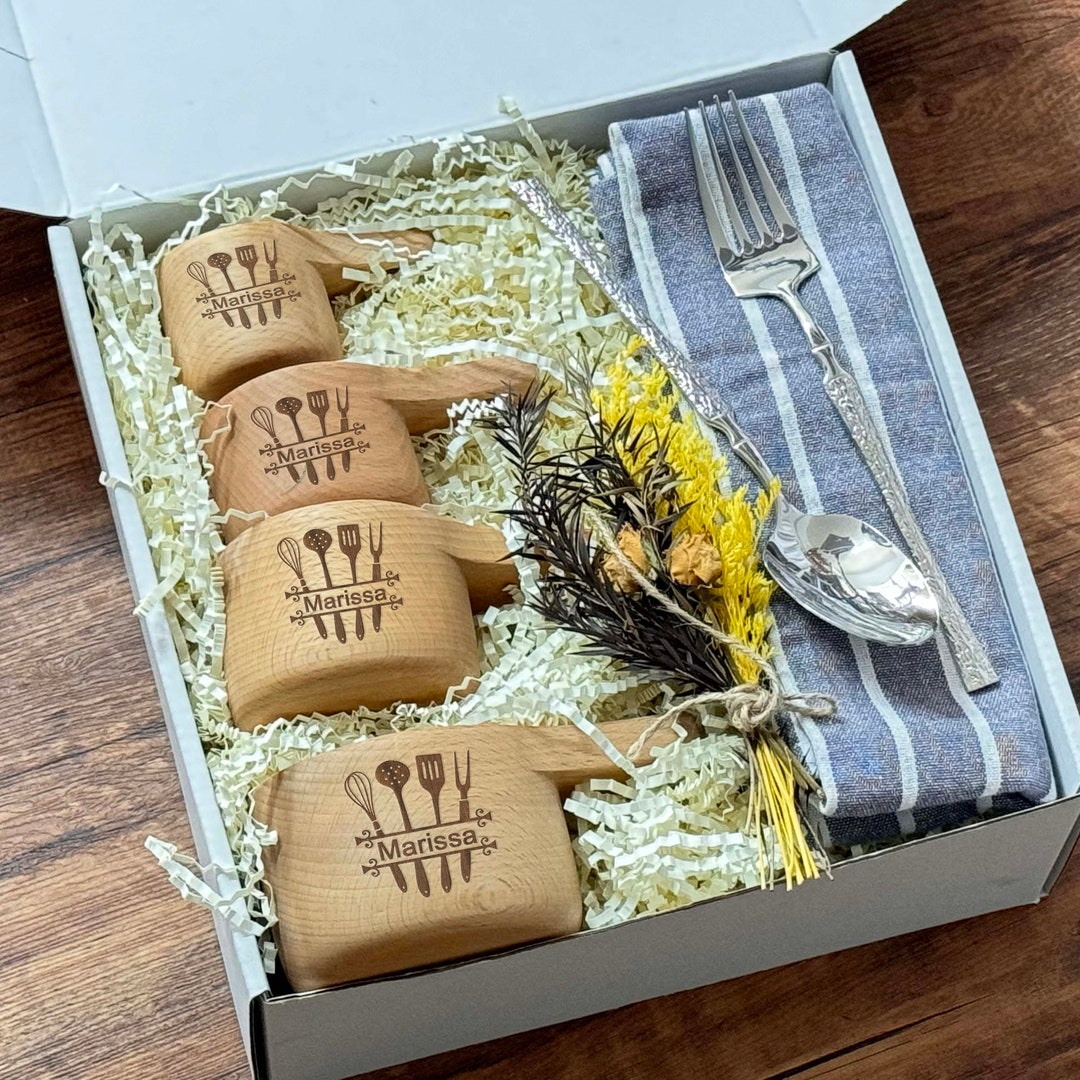Engraved Beech Wood Measuring Cup Set, Personalized Baking Gift Box - Etsy