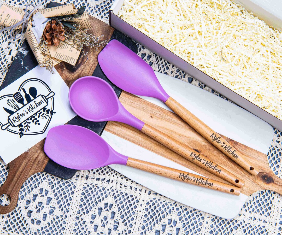 Spatula and Mixing Spoon Gift Box, Birthday Gift for Mom, Personalized ...
