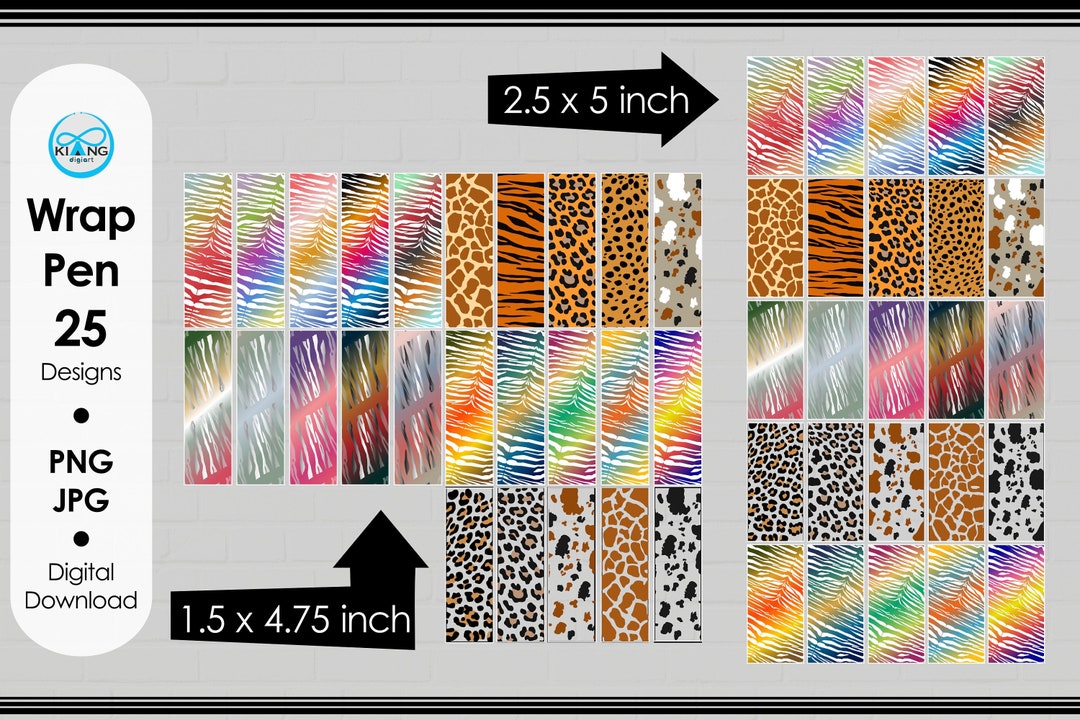 Animal Print Pen Wraps for Sublimation | PNG JPG (digital Download) - Etsy