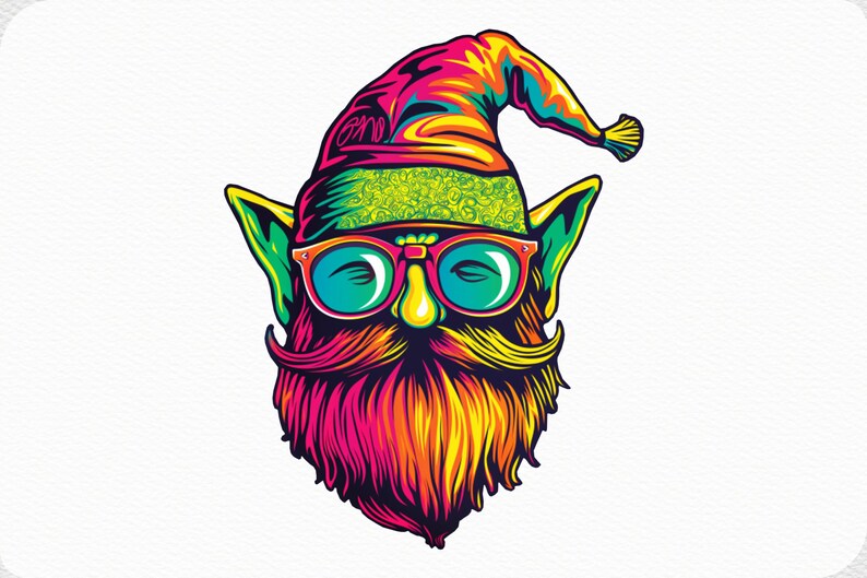Neon Garden Gnome Art, Colorful Gnome Print (PNG Digital Download) - Etsy