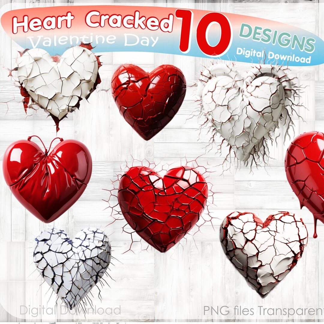 Red Hearts Clipart Bundle,3d Red Heart Png,3d Heart Png,heart Tumbler ...