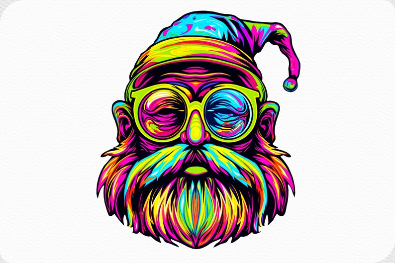 Neon Gnome Art,neon Gnome Decor,neon Garden Gnome,cute Gnomes,colorful ...