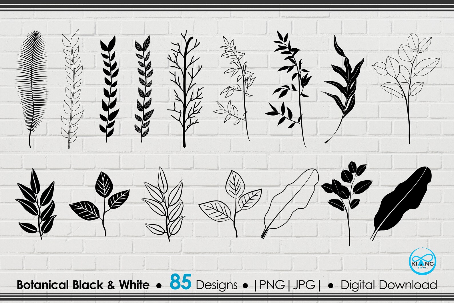Botanical Svg Bundlebotanical Clipart Svgflower Branches - Etsy
