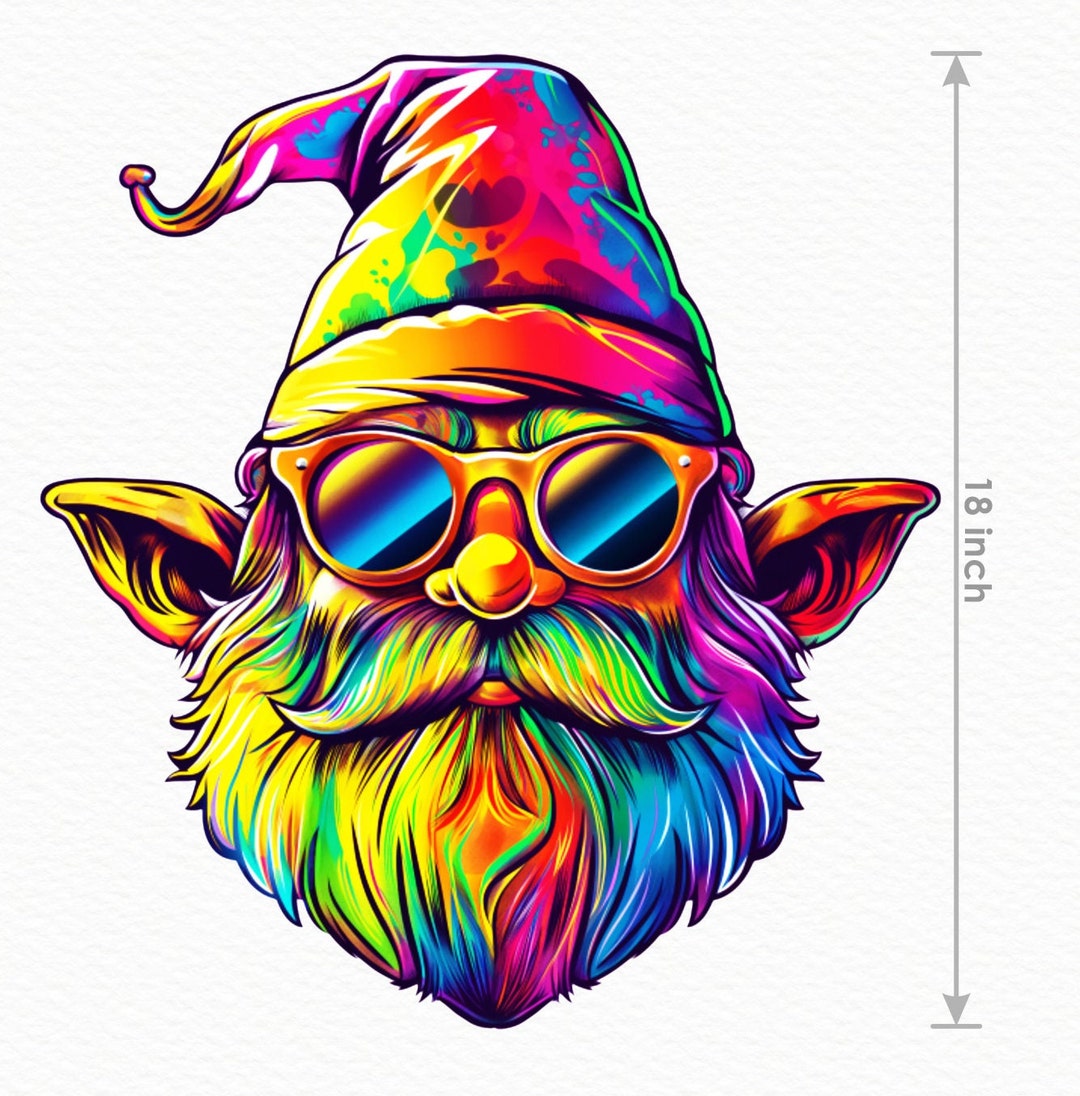 Neon Gnome Art,neon Gnome Decor,neon Garden Gnome,cute Gnomes,colorful ...