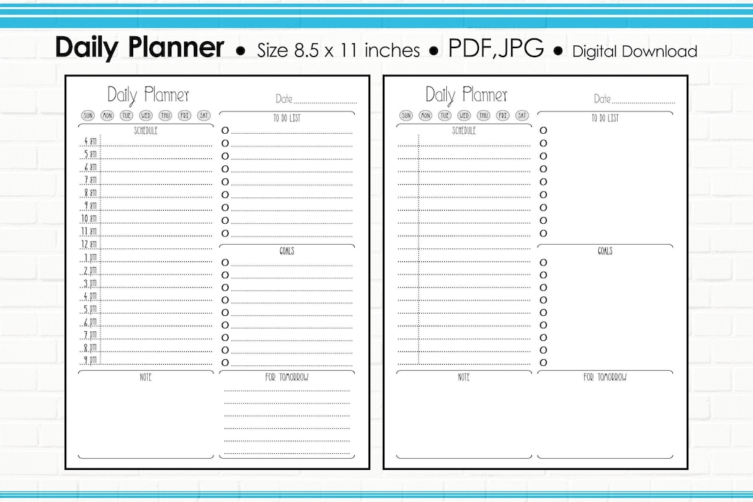 24 Hour Clock Printable24 Hour Weekly Planner24 Hour - Etsy