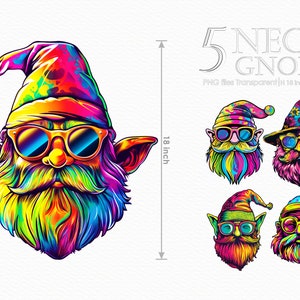 Neon Garden Gnome Art, Colorful Gnome Print (PNG Digital Download) - Etsy