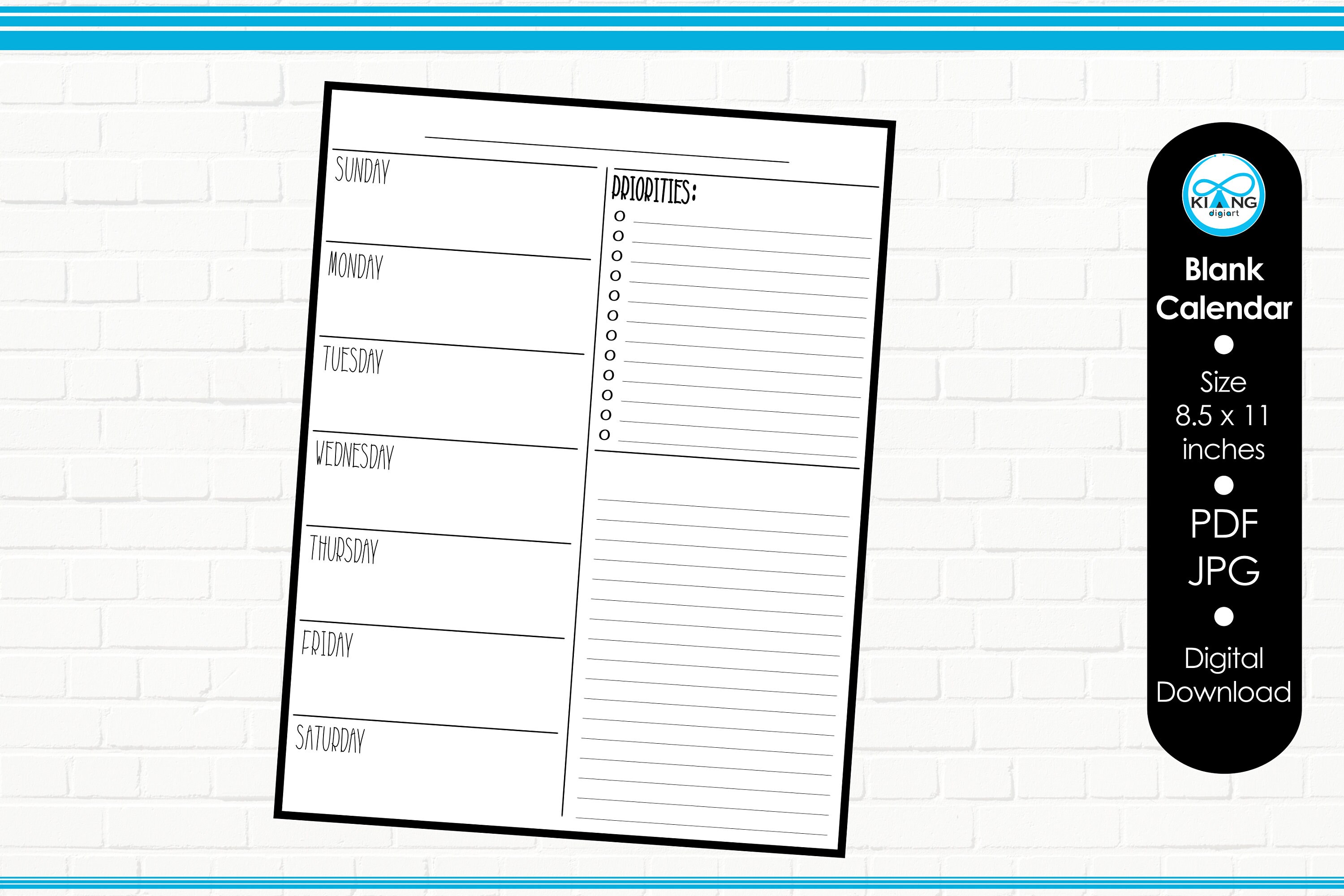 24 Hour Clock Printable|24 Hour Weekly Planner|24 Hour Daily|monthly ...