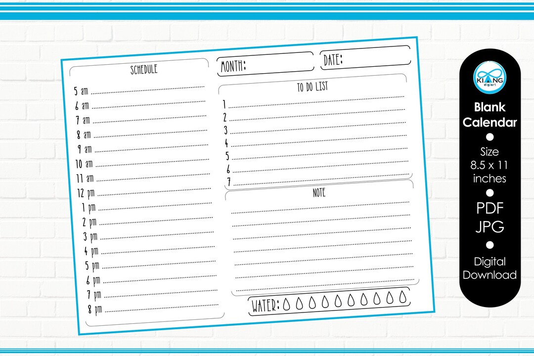 24 Hour Clock Printable|24 Hour Weekly Planner|24 Hour Daily|monthly ...