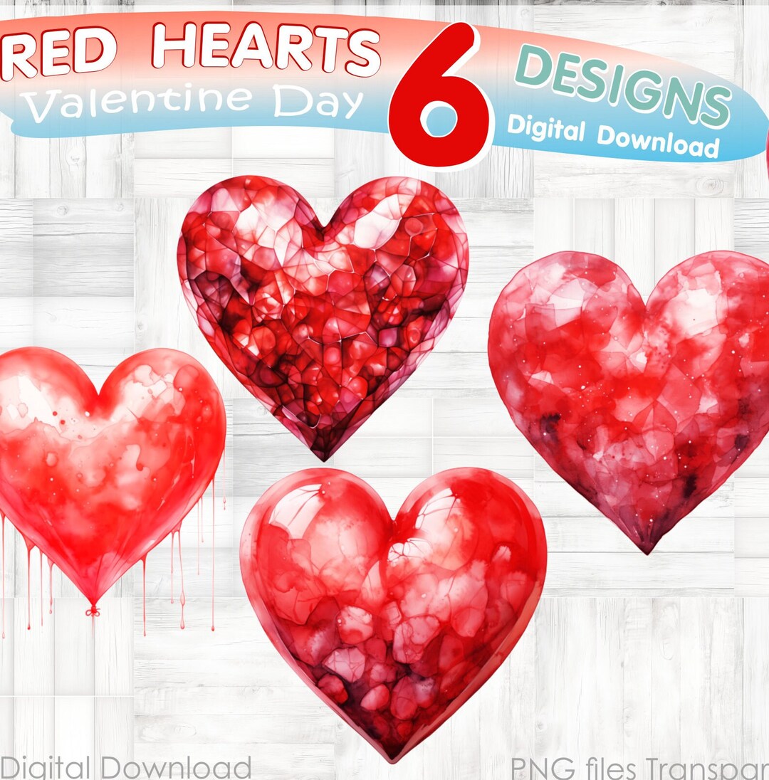 Red Hearts Clipart Bundle,3d Red Heart Png,3d Heart Png,heart Tumbler ...