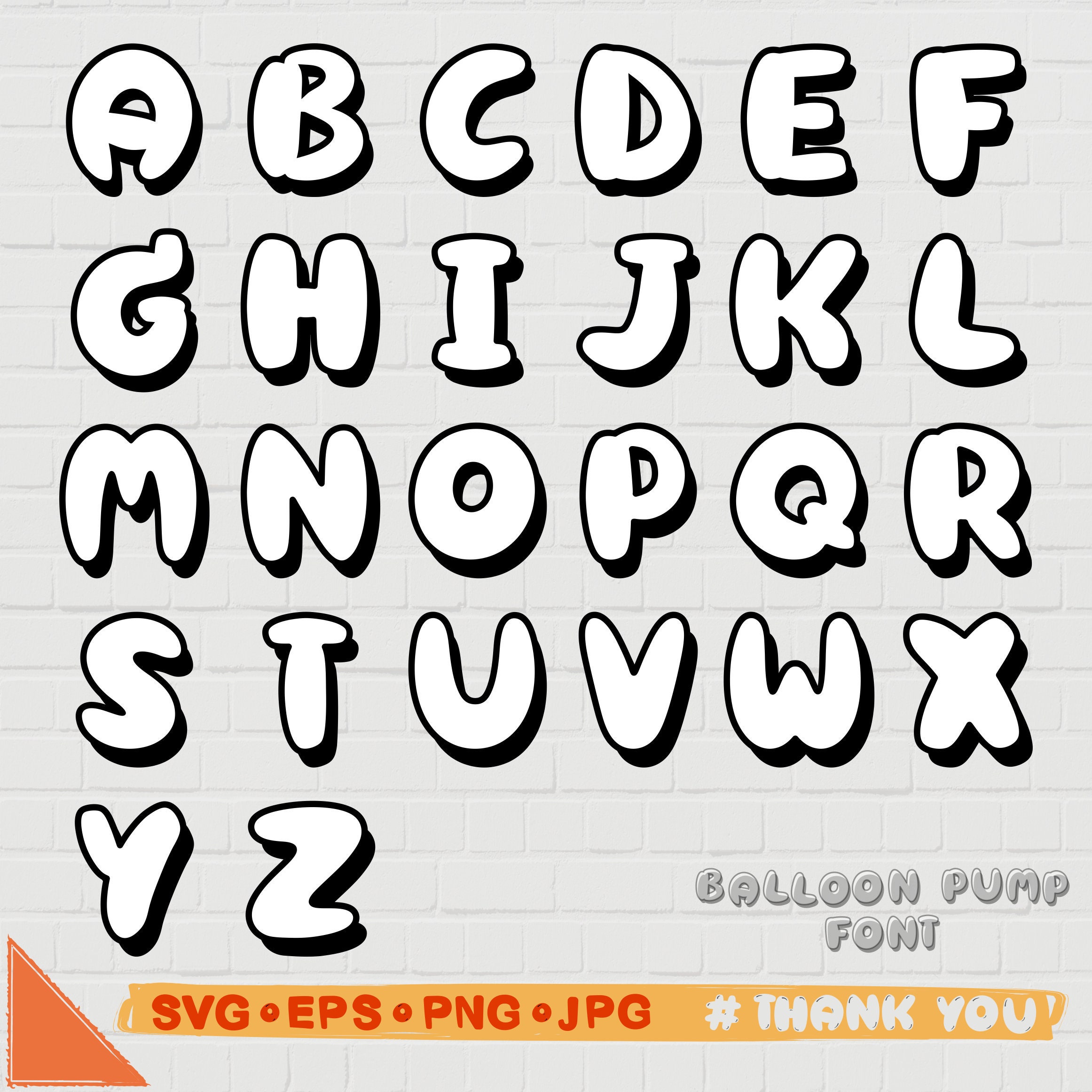 Balloon Letters SVG Alloon Alphabet Digital Alphabet | Etsy