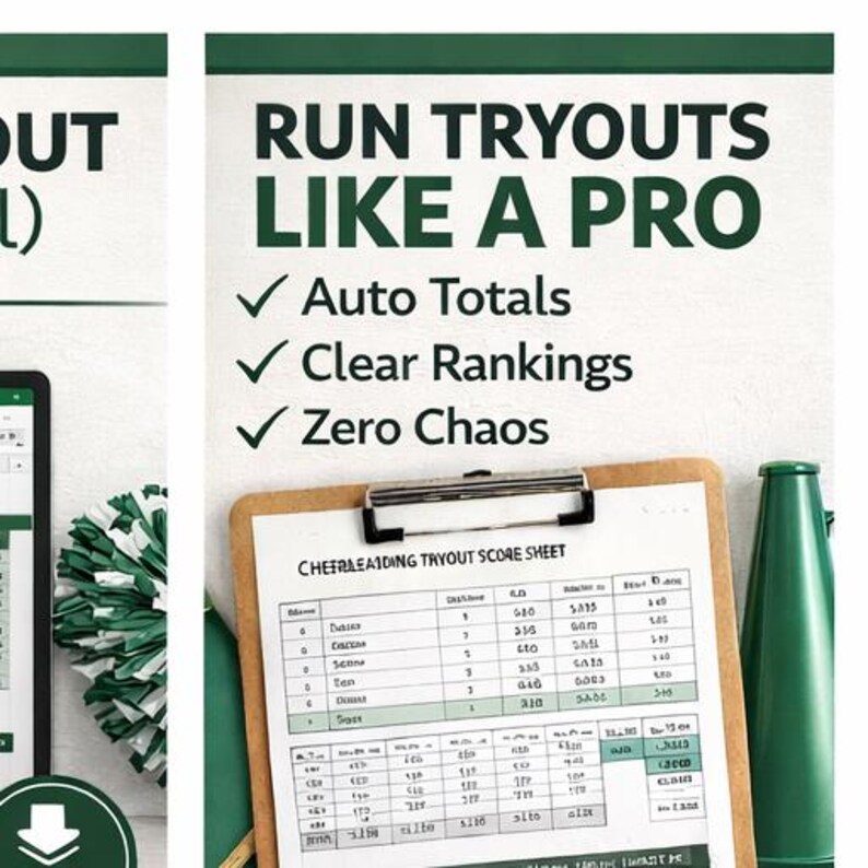Cheerleading Tryout Score Sheet Excel |auto-calculating Tryout ...