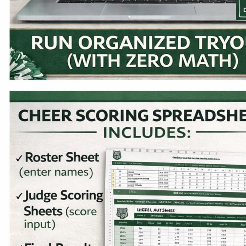 Cheerleading Tryout Score Sheet Excel |auto-calculating Tryout ...