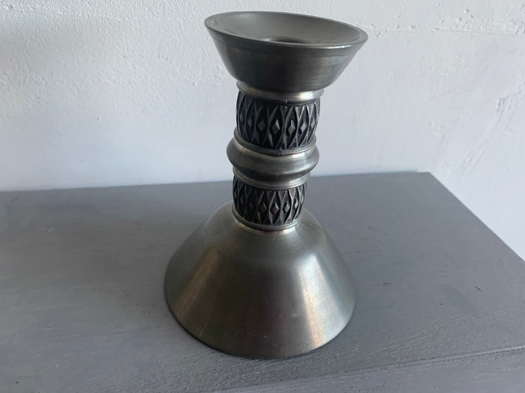 Norwegian Pewter Candlestick Holder. Amistad Scandinavian Tinn - Etsy