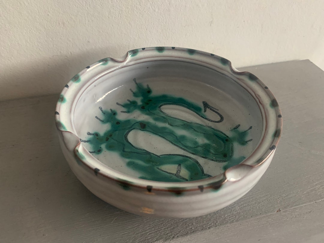 Tintagel Dragon Ashtray. Vintage Cornish Studio Pottery Ashtray. Hand ...