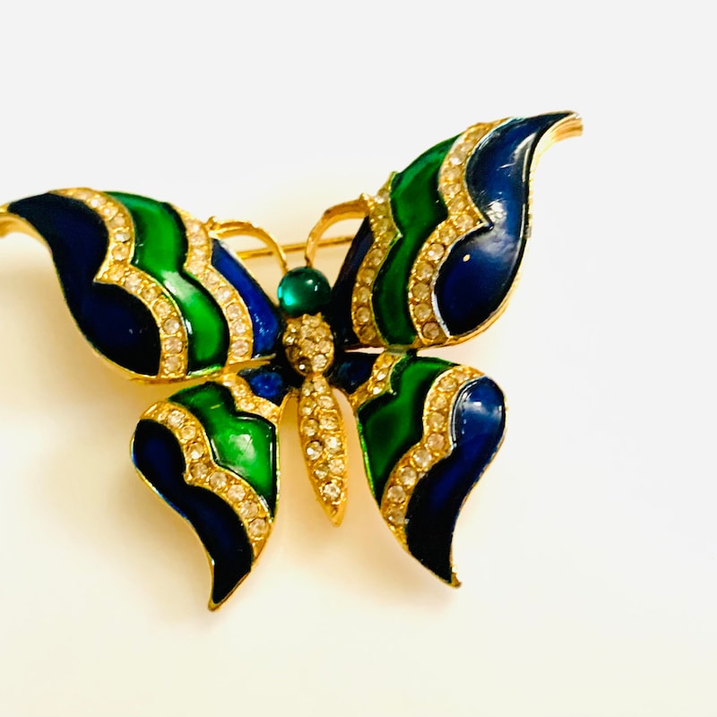 Enamel Butterfly Brooch - Etsy