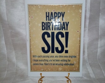 Happy Birthday Sis, OES Blank Card - Etsy