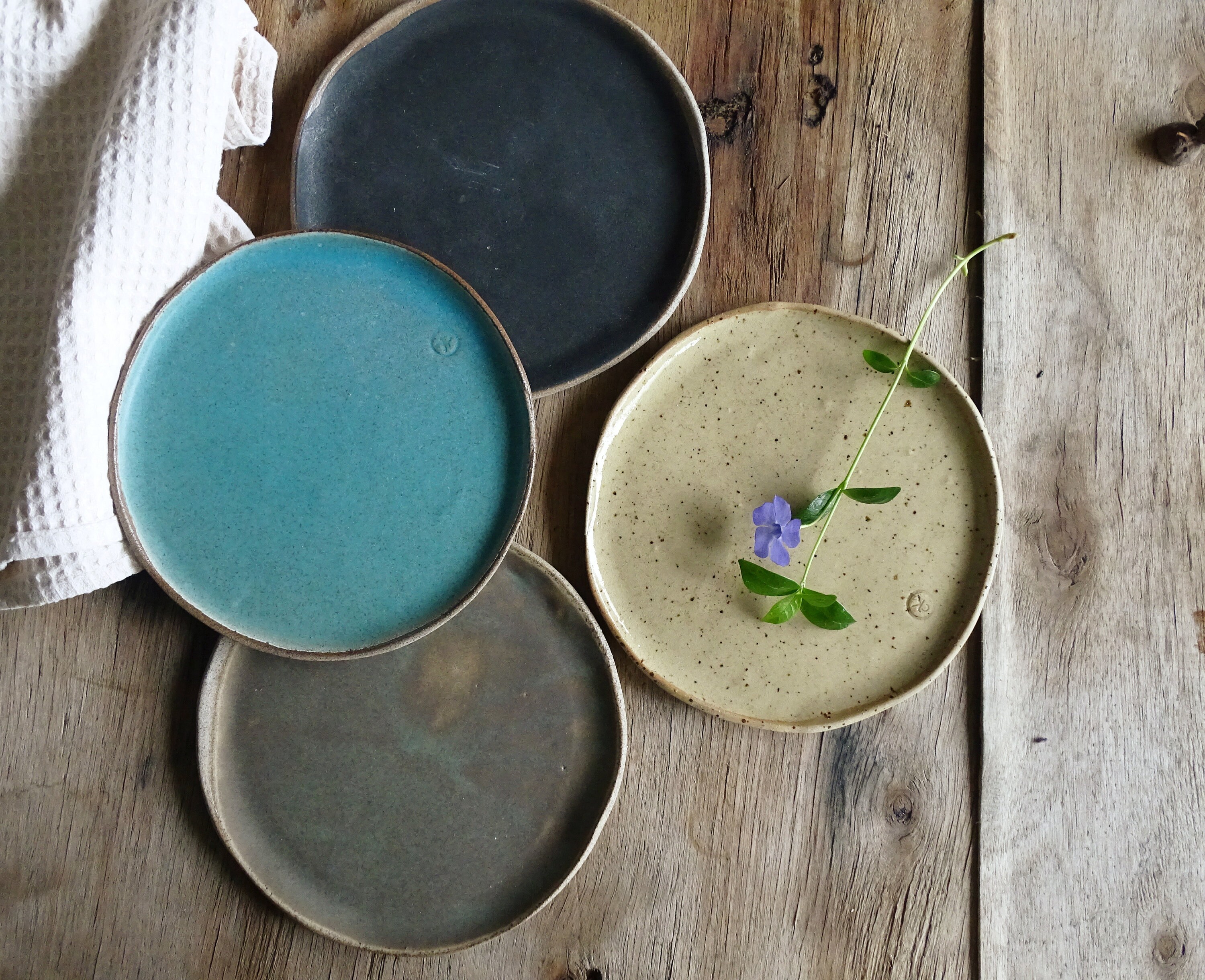 Handmade Stoneware Appetizer Plate: Earthy Ceramic Dessert Dish (6.3 ...