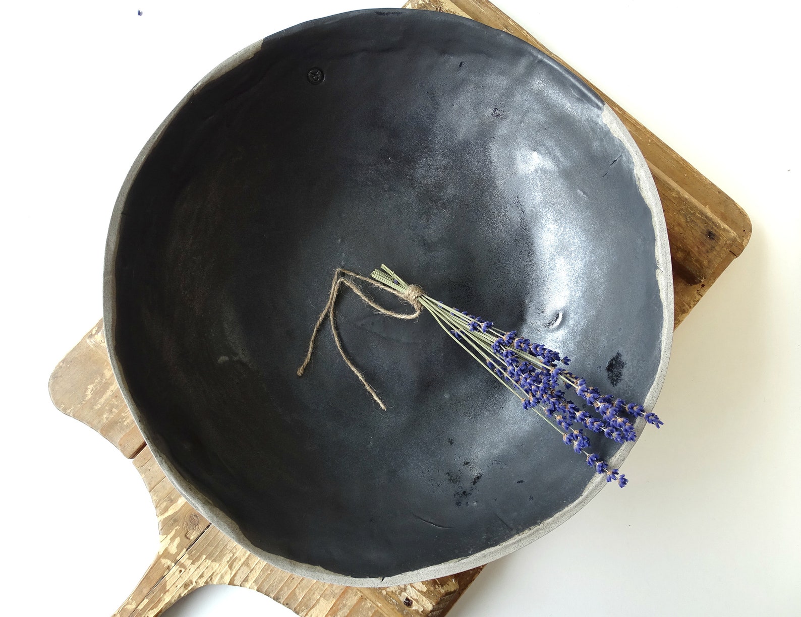 Extra Large Ceramic Bowl Black Organic Pottery Bowl Modern | Etsy