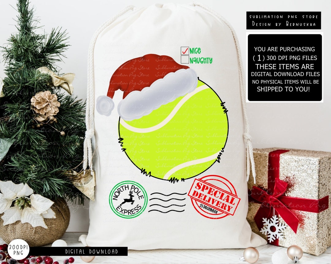 Tennis Santa Sack Png Sublimation Design Digital Download, Christmas ...