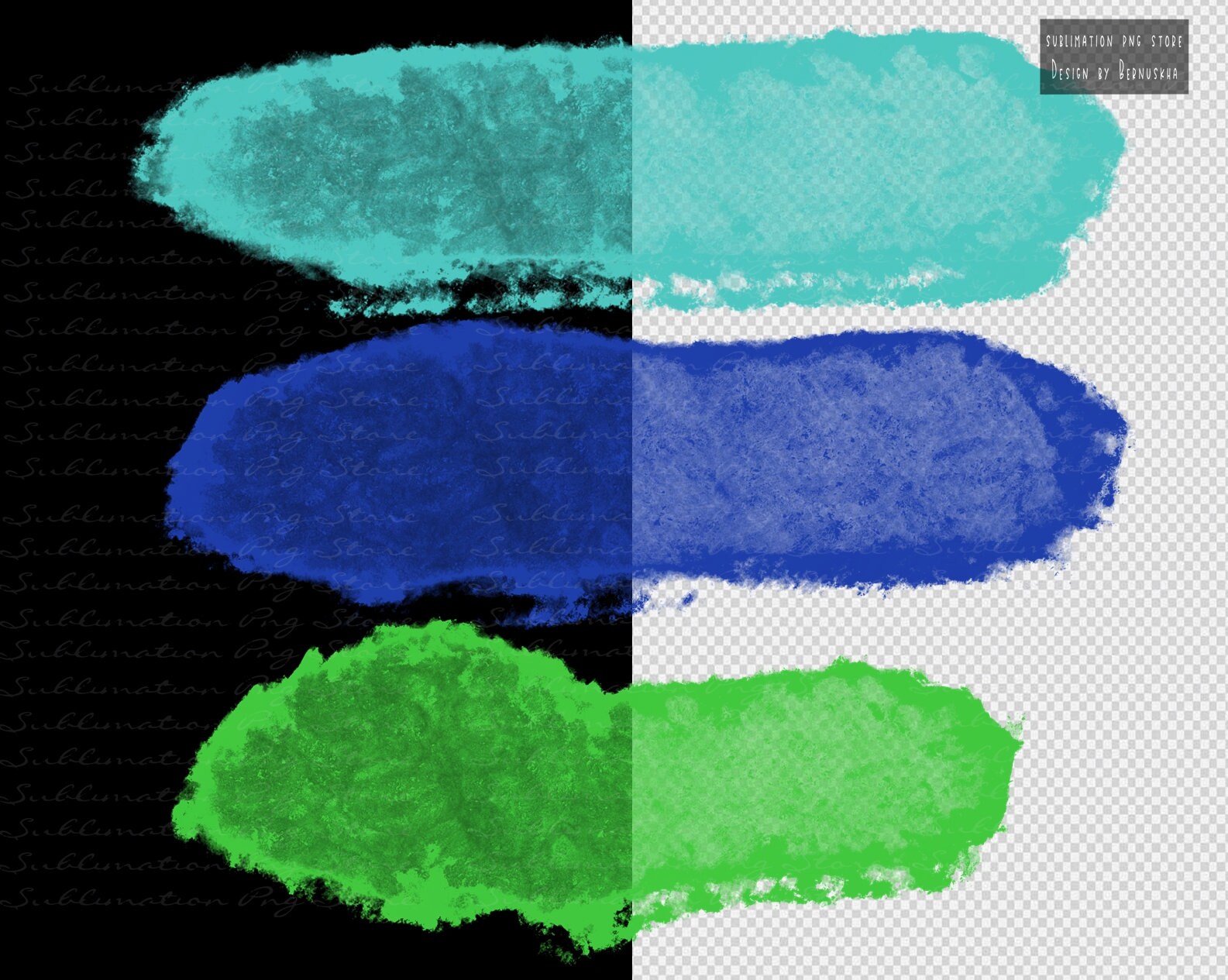 Blue and Green Watercolor Brush Strokes Clipart Paint Brush | Etsy