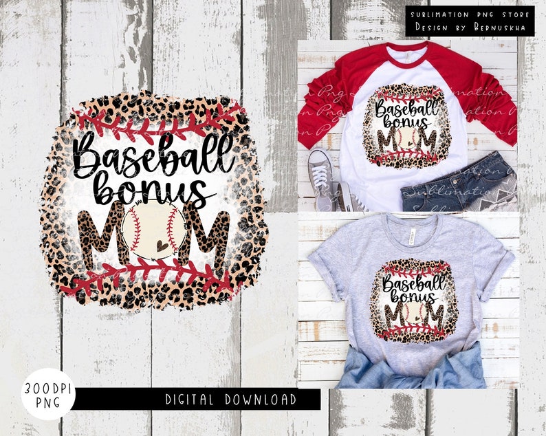 Baseball Bonus Mom Png Sublimation Design Download Baseball - Etsy