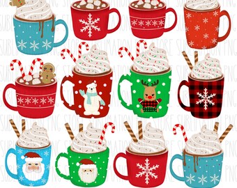 Red Christmas Hot Cocoa Mug PNG, Christmas Clipart, Christmas Card PNG ...