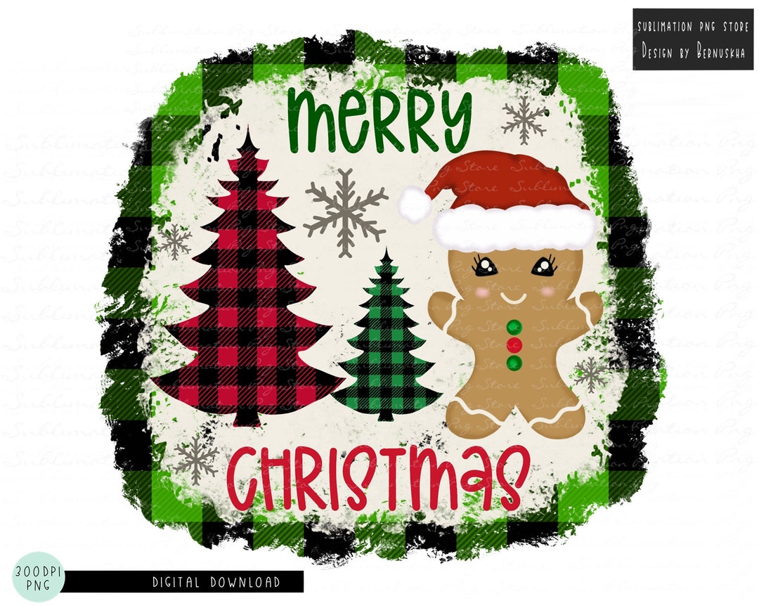 Gingerbread Png Sublimation Design Digital Download, Buffalo Plaid ...