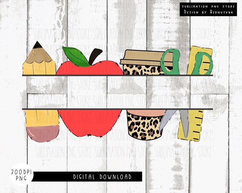 Teacher Png Teacher Name Frame Png Teacher Apple Png Back - Etsy