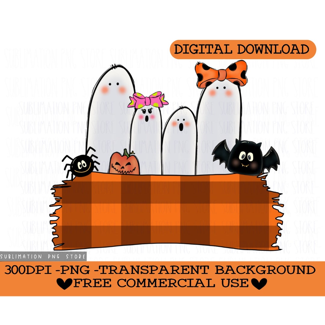 Halloween Sublimation, Ghost Png Design, Halloween Name Plate Png ...