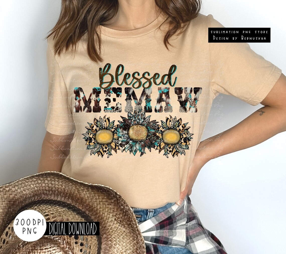 Blessed Memaw Png Western Memaw Png Country Memaw Png - Etsy