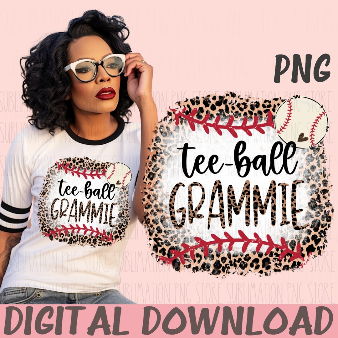 Tee-ball Grammie Png Sublimation Design Leopard Tball Digital Download ...