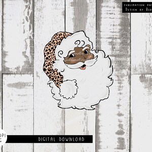 Santa Png Sublimation Design, Leopard Santa Png, Cheetah Santa Png ...