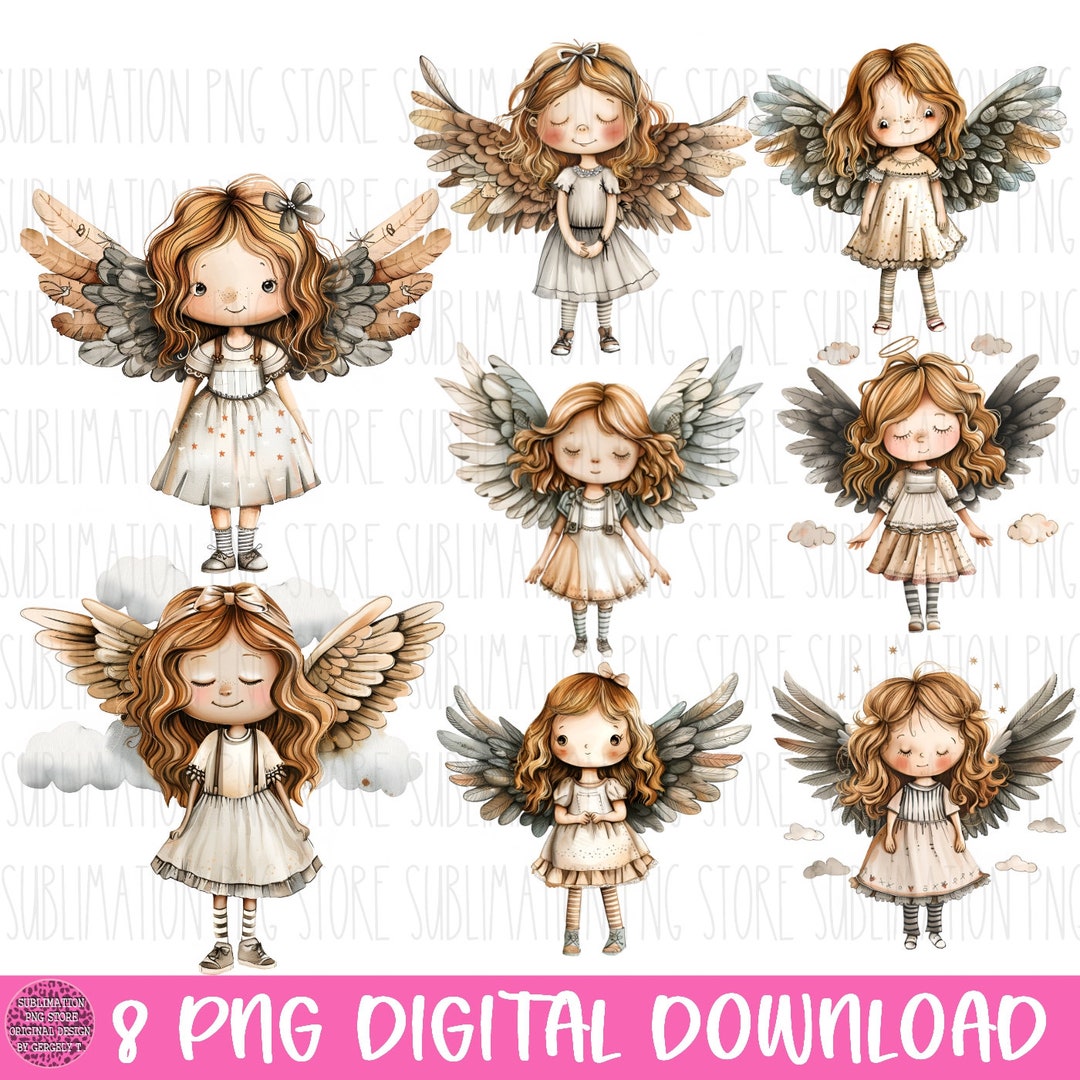 Angel Clipart Bundle Png Sublimation Design Digital Download - Etsy UK