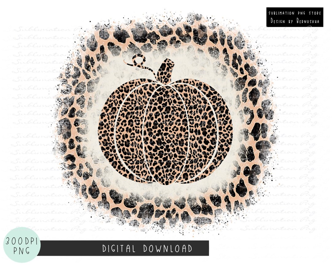 Leopard Pumpkin Sublimation Design Digital Download Halloween - Etsy