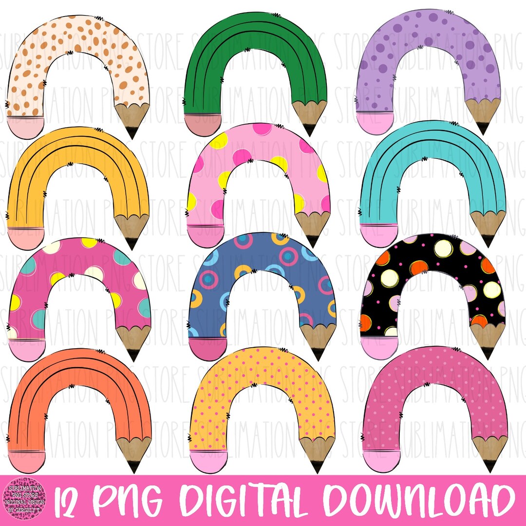 Pencils Png School Clipart Back to School Teacher Bundle Pencil Clip ...