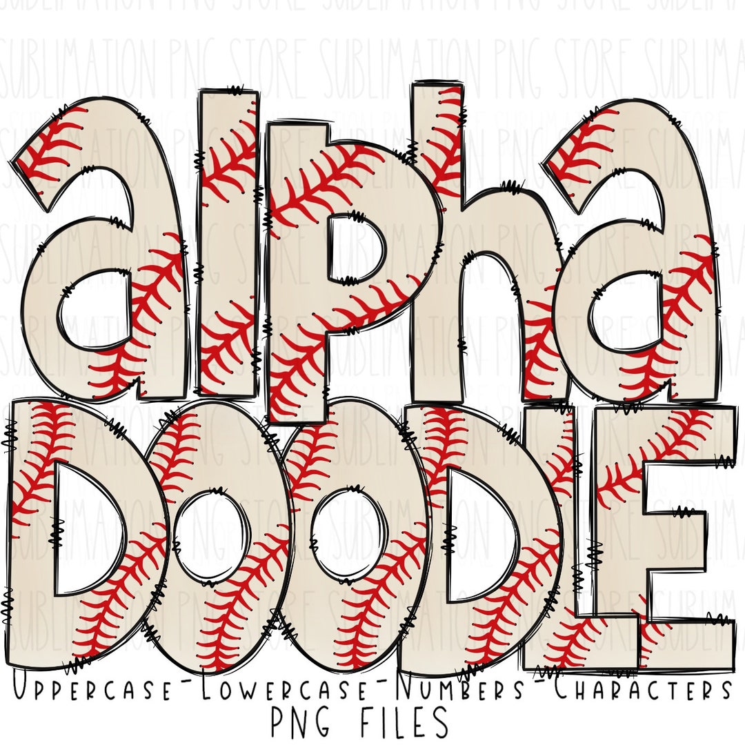 Baseball Alphabet Png Sublimation Design Doodle Alphabet Letters Png ...
