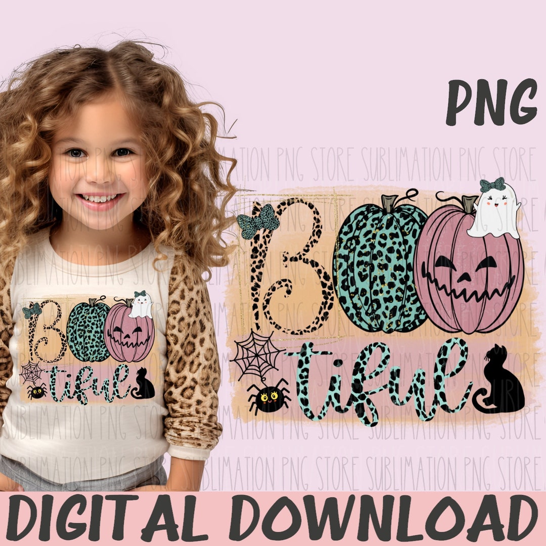 Bootiful Png Girl Halloween Sublimation Design Ghost Pumpkin Boo Png ...