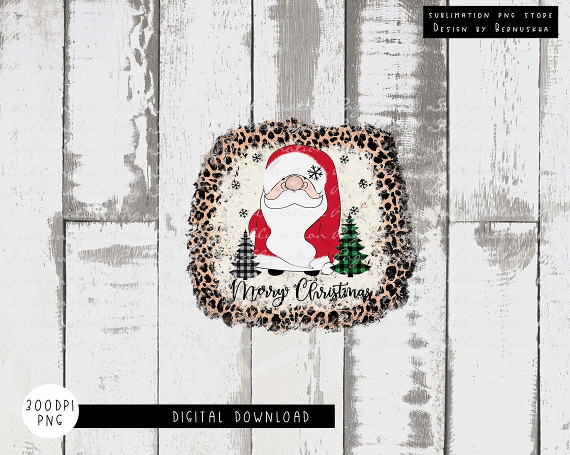 Leopard Santa Png Sublimation Design Digital Download - Etsy