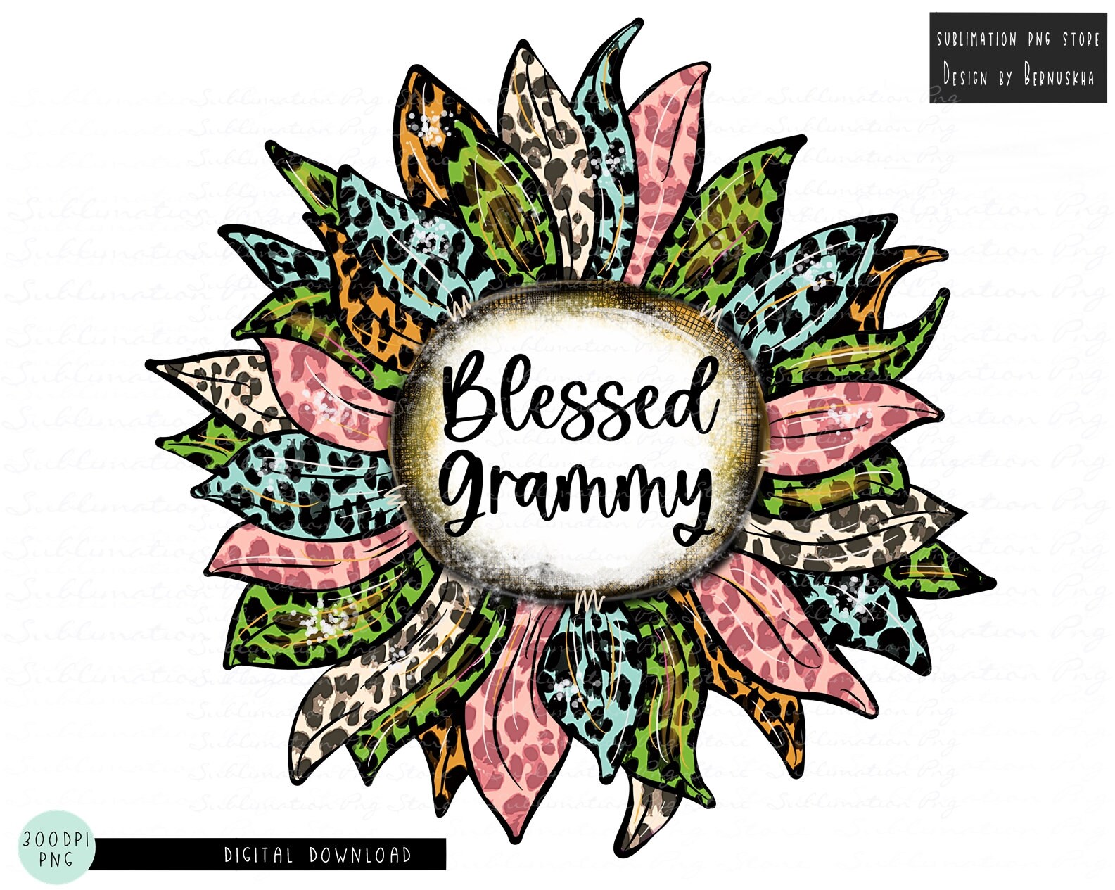 Blessed Grammy Leopard Sunflower Png Sublimation Design - Etsy