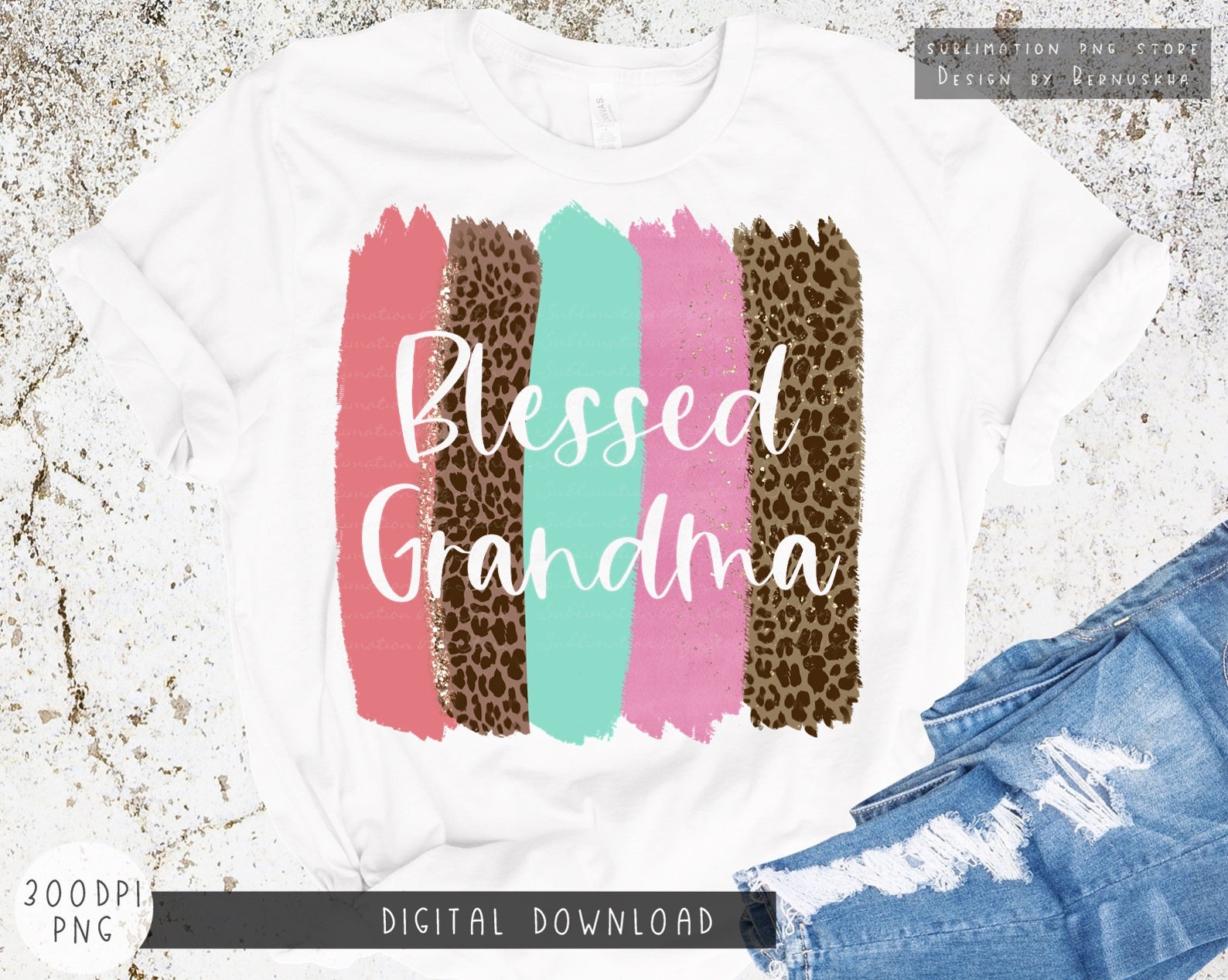 Blessed Grandma Png Sublimation Design Download Blessed | Etsy