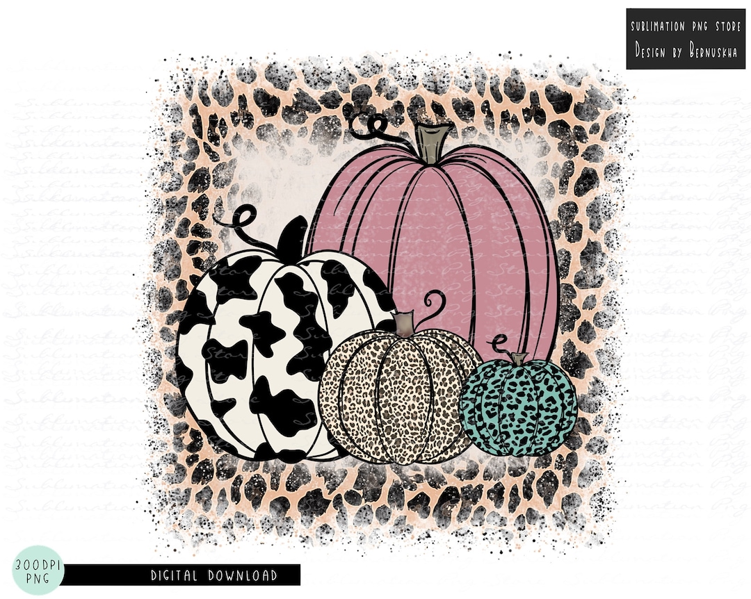 Leopard Pumpkin Sublimation Design Digital Download, Halloween Pumpkin ...