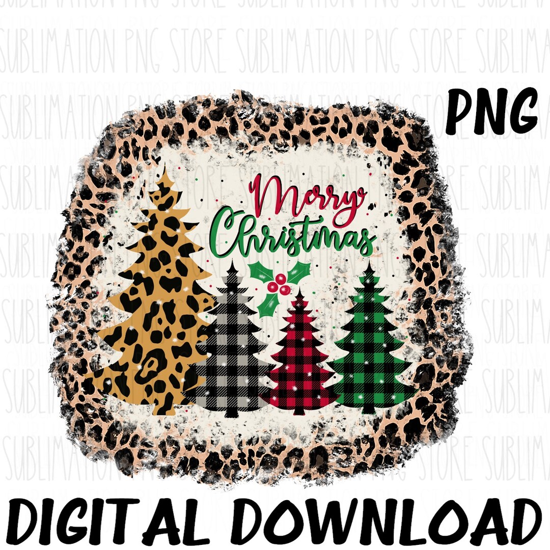 Merry Christmas Trees Png Sublimation Design Plaid Christmas Tree Png ...