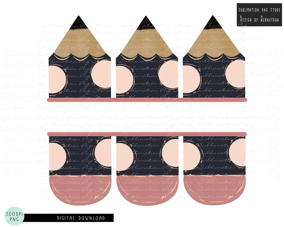 Pencil Trio Monogram Frame Png Sublimation Design Download - Etsy