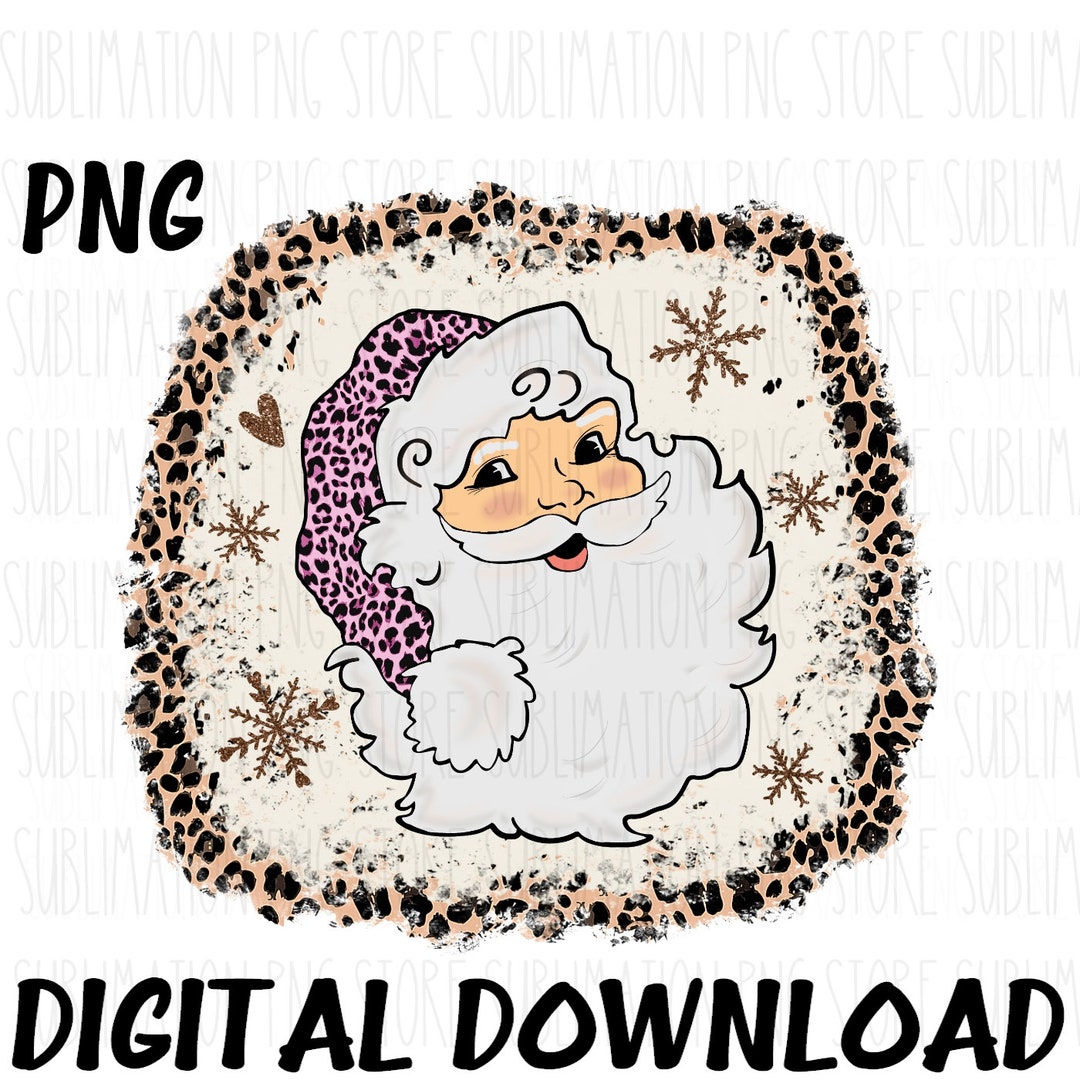 Leopard Santa Png Santa Claus Png Design Christmas Digital Download - Etsy