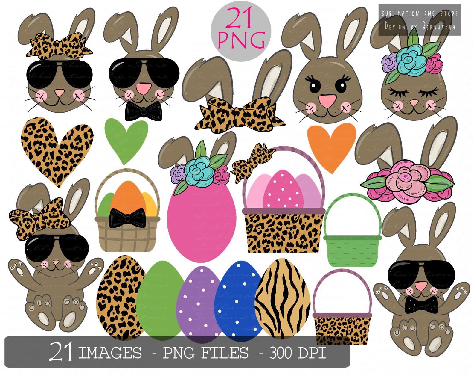 Easter Png Clipart Easter Bunny Clip Art Easter Png Easter | Etsy