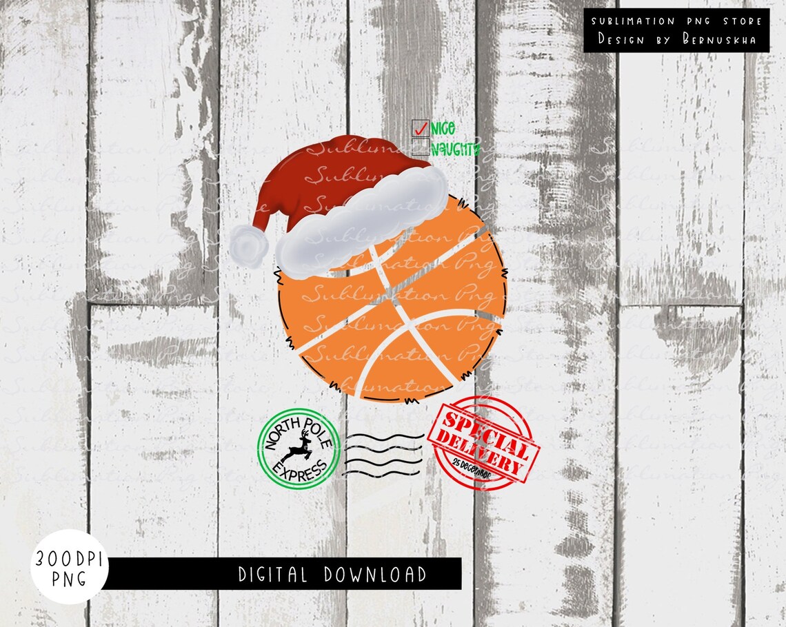 Basketball Santa Sack Png Sublimation Design Digital Download | Etsy