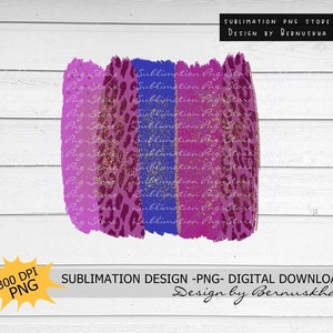 Purple Blue Gold Leopard Brush Strokes Background Sublimation - Etsy